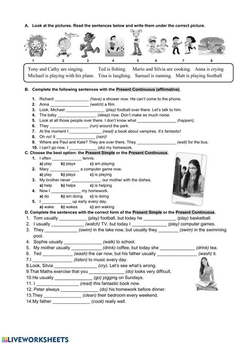 Worksheet With Pictures And Words To Help Students Understand The