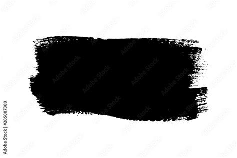 Brush Stroke Isolated On White Background Black Paint Brush Grunge