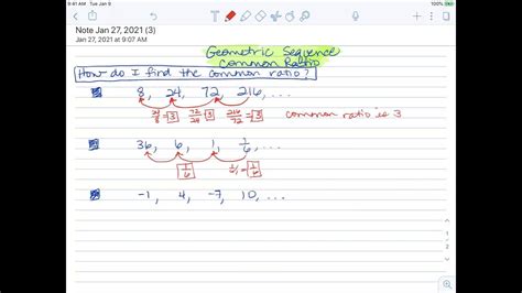 geometric sequences common ratio youtube