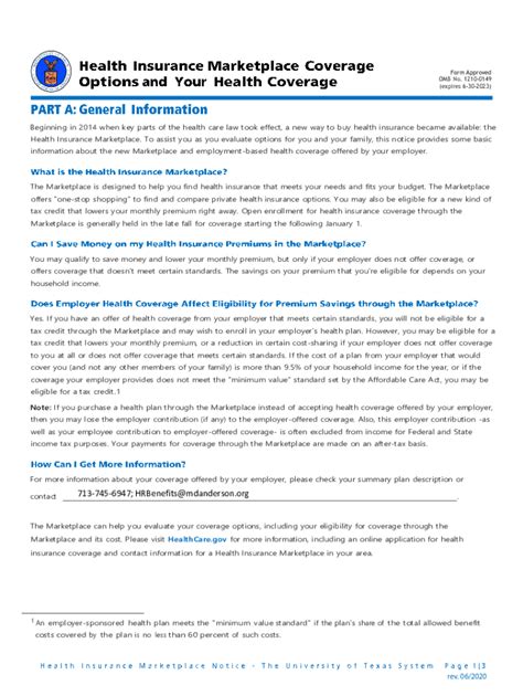 Fillable Online New Health Insurance Marketplace Coverage Options And