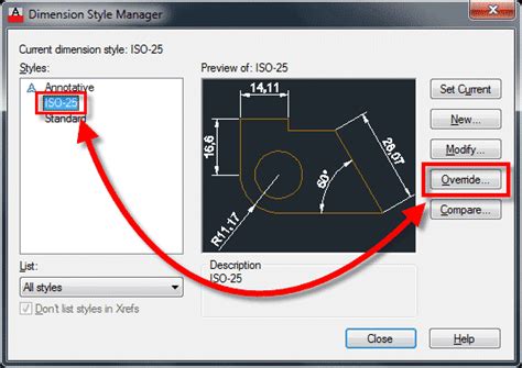 Dimension Style Overrides In AutoCAD