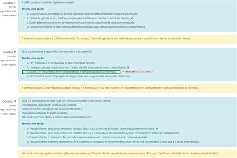 Fundamentos da LGPD ENAP Respostas dos Exercícios Lei Geral de