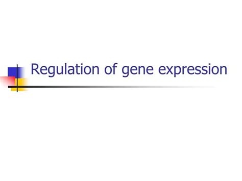 Ppt Regulation Of Gene Expression Powerpoint Presentation Free