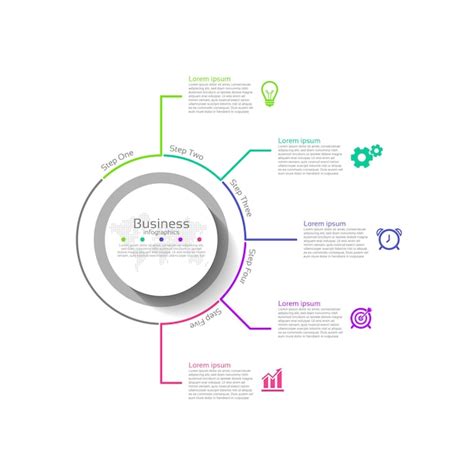 Círculo de modelo de plano de fundo abstrato infográfico de negócios
