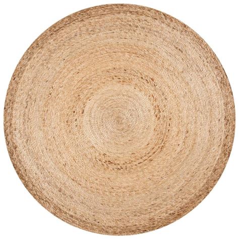 SAFAVIEH Natural Fiber Beige 8 Ft X 8 Ft Solid Color Round Area Rug