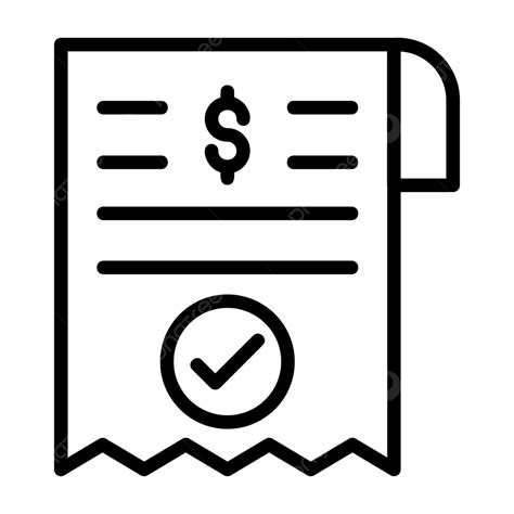 ícone De Linha De Recibo De Pagamento Vetor PNG ícone De Recibo De