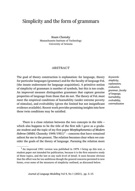pdf simplicity and the form of grammars
