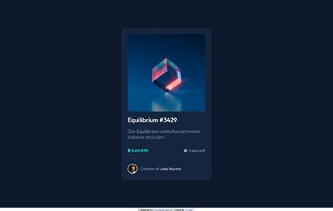 frontend mentor nft card by using html css coding challenge solution