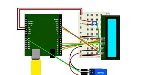 cara membuat sensor suhu dan kelembaban dengan dht11 dan menampilkan ke lcd 16x2 faisal
