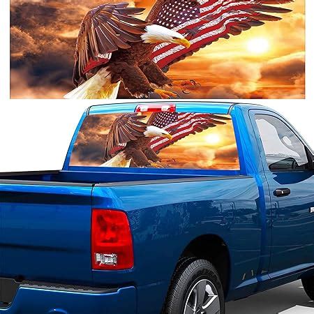 Amazon Rear Window Decals For Trucks Pickup American Flag Window