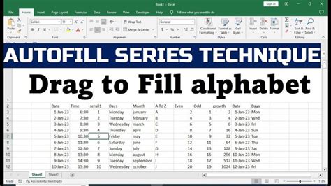 The Autofill Series Technique Drags To Fill Alphabet In Excel Chart