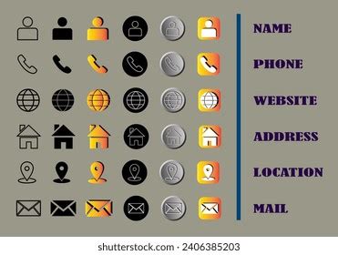 Set Contact Us Icons Stock Vector Royalty Free Shutterstock