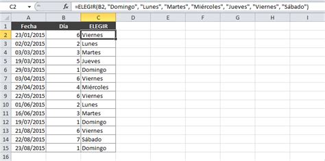 C Mo Usar La Funci N Elegir De Excel