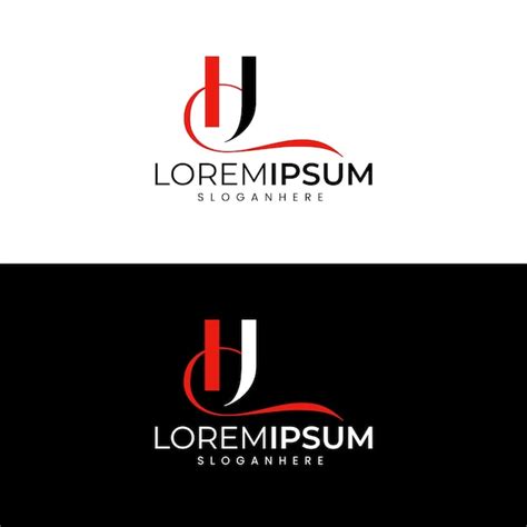 Plantilla vectorial de diseño de logotipo hj inicial minimalista