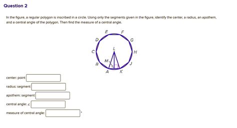 solved question 2 in the figure a regular polygon is inscribed in a circle using only the