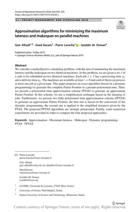 approximation algorithms for minimizing the maximum lateness and makespan on parallel machines