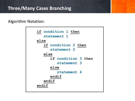 algorithm and programming branching structure