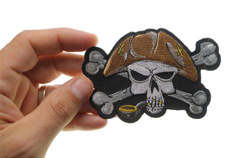 Pipe Smoking Skull With Hat Iron On Patch By Ivamis Patches