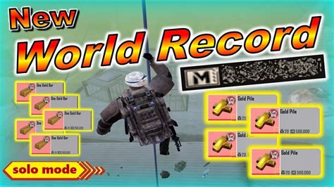 Gold Pile 4 New World Record In Solo Mode Pubg Mobile Metro Royale
