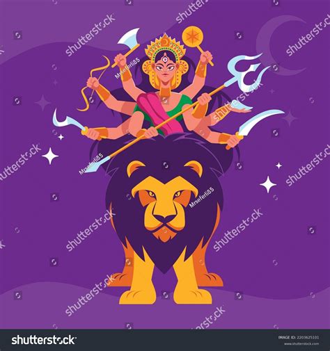Illustration Lady Performing Dhunchi Dance Happy Stock Vector Royalty