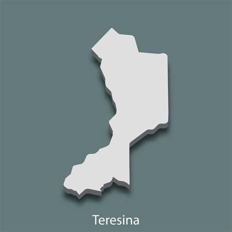 3d mapa isométrico de teresina é uma cidade do brasil 11309840 Vetor no