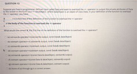 Solved QUESTION 13 Suppose You Have A Programmer Defined Chegg