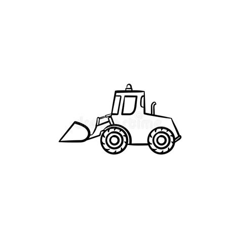 Icono Dibujado Mano Del Bosquejo Del Excavador Ilustración del Vector