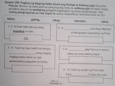 Gawain VII Pagbuo Ng Bagong Salita Gamit Ang Panlapi At Salitang Ugat