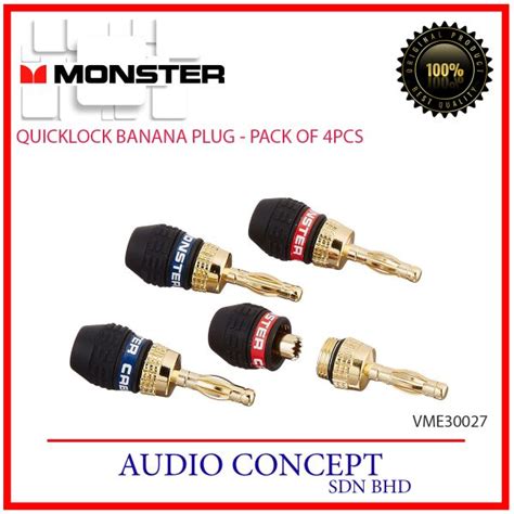 Monster QuickLock Banana Plug Pack Of 4 Pcs Audio Concept