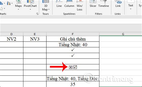 Cách đánh dấu tích trong Excel QuanTriMang