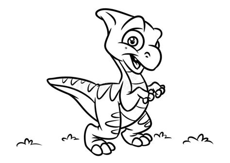 Ilustrações Dos Desenhos Animados Da Página Da Coloração Do Dinossauro