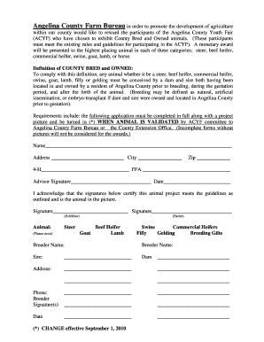 Fillable Online Angelina Agrilife Definition Of COUNTY BRED And OWNED