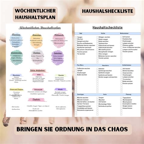 Haushaltsplan Putzplan Pdf Vorlage Zum Ausdrucken In A Und A Format