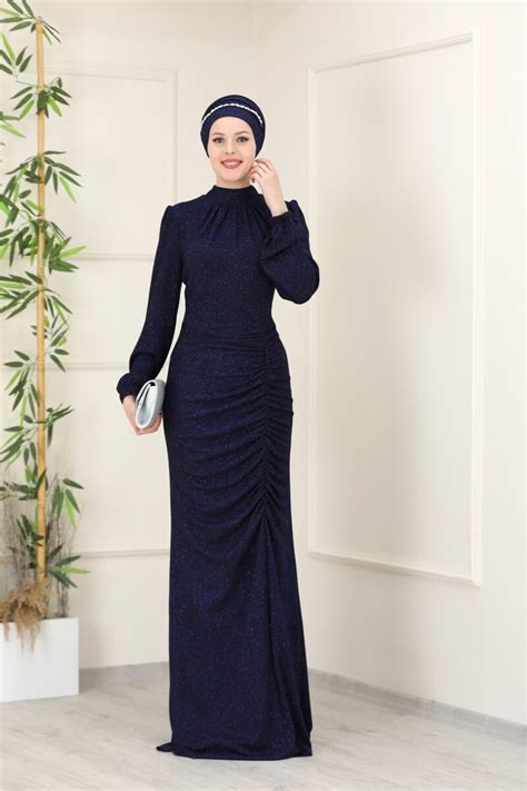 Navy Blue Hijab Dress Factory Sale Bellvalefarms