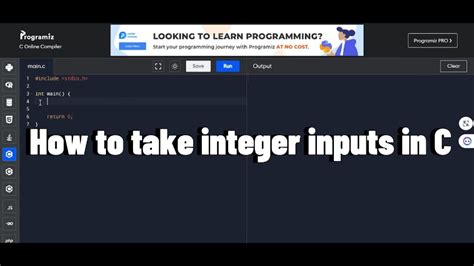 How To Take Integer Input In C YouTube
