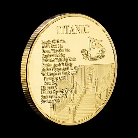 Vintage Titanic Coin Gold Plated Piece Commemorative Coin Etsy