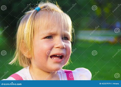 Pleurer Triste De Petite Fille Image Stock Image Du Stationnement
