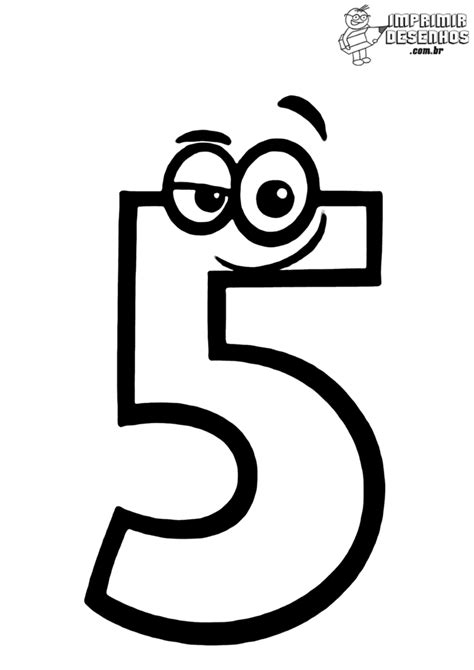 Número 5 bonitinho Imprimir Desenhos