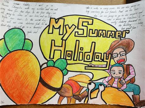 My summer holiday 英语手抄报简单又好看作文100字 手抄报作文