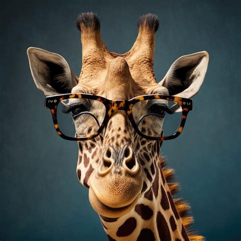 Jirafa Divertida Con Gafas De Sol Ia Generativa Foto Premium