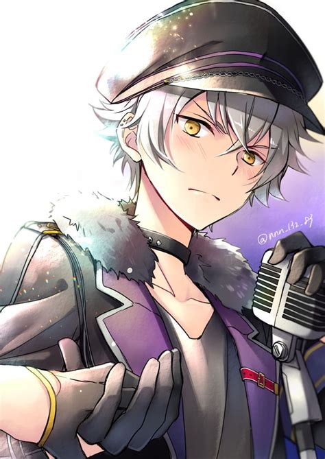 An Anime Character Holding A Microphone And Wearing A Fedora With His