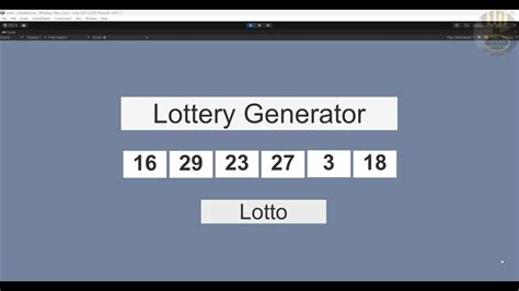 how to create a lottery number generator using random function in unity youtube