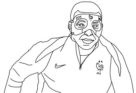 Coloriage UEFA EURO 2024 Masque Kylian Mbappé 393