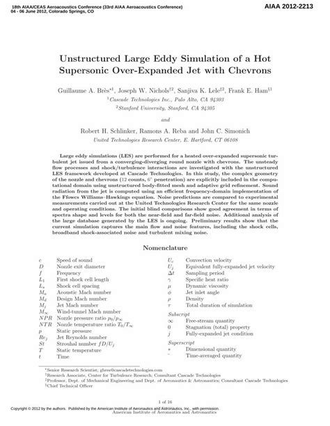 pdf unstructured large eddy simulation of a hot supersonic large eddy simulation of a hot