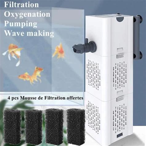 FOLAYA Pompe aquarium 15W 1000L H Filtre Intérieur Aquarium Pour cycle