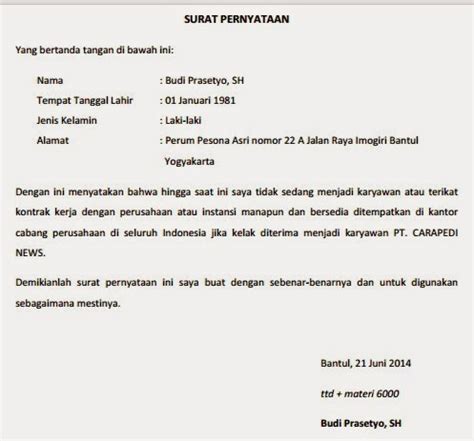 6 Contoh Surat Komitmen Kerja Dan Cara Membuatnya