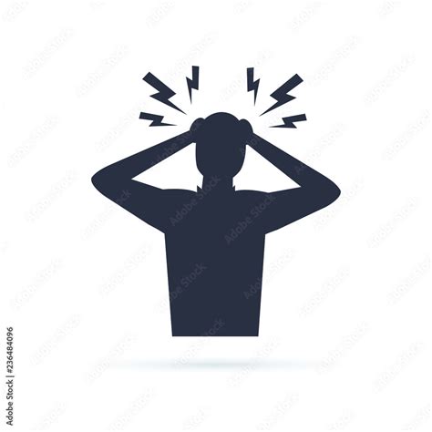 Headache Glyph Icon Silhouette Symbol Anger And Irritation