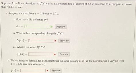 solved suppose f is a linear function and f x varies at a
