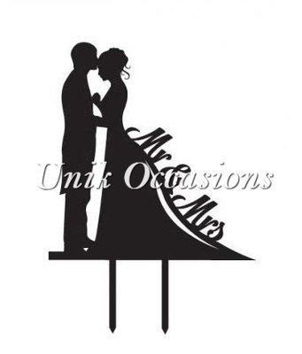 Le Prise Bride And Groom Silhouette Mr Mrs Cake Topper Bride And