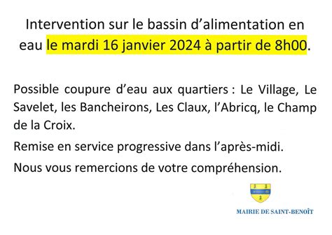 Coupure D Eau Mairie De Saint Benoit Site Officiel Alpes De Haute